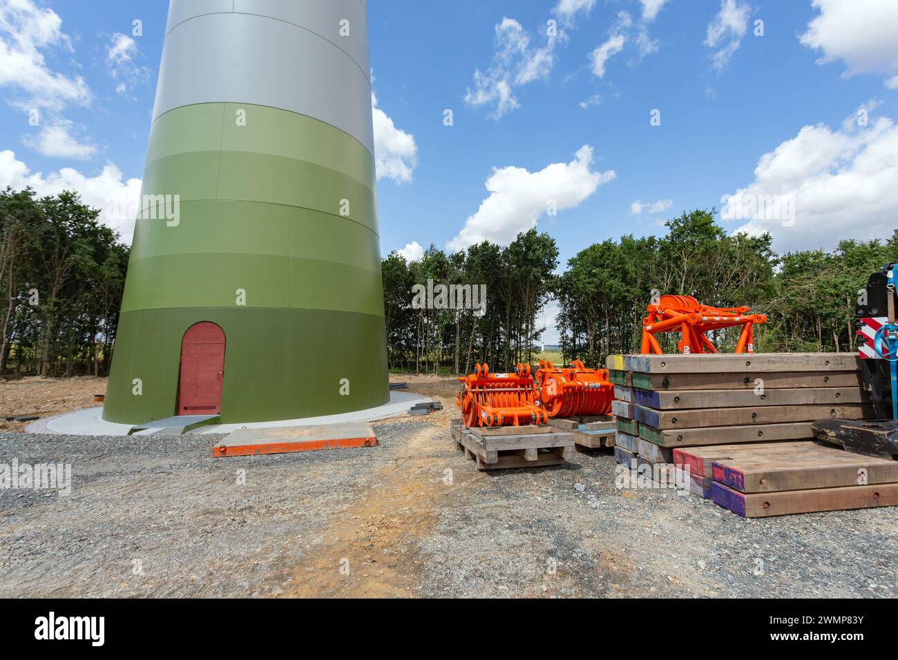 Wind turbine construction in forest hi-res stock photography and images ...