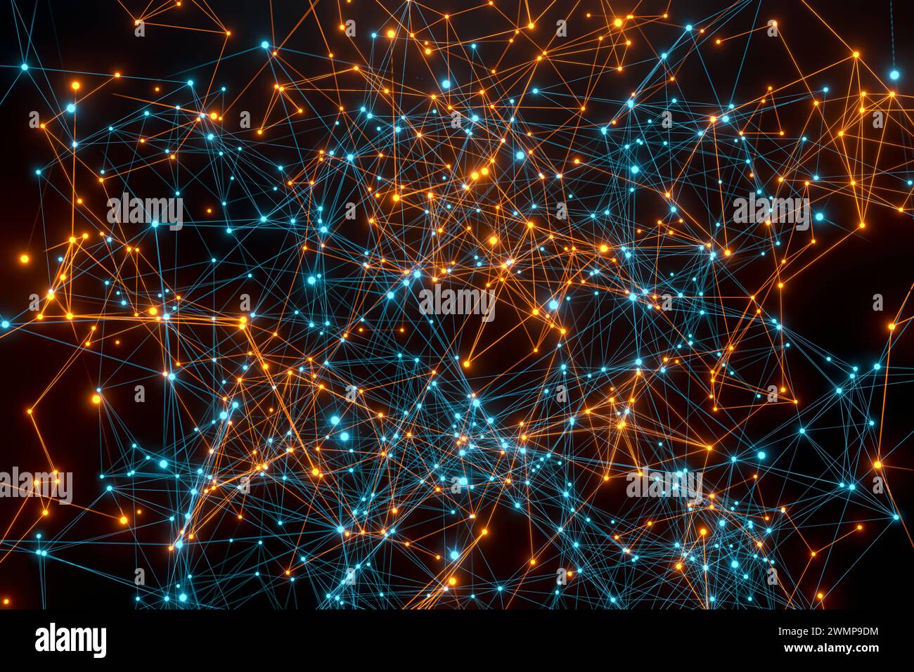 Plexus or polygon network in orange and blue. Polygon network in orange ... Plexus or polygon network in orange and blue. Polygon network in orange ...