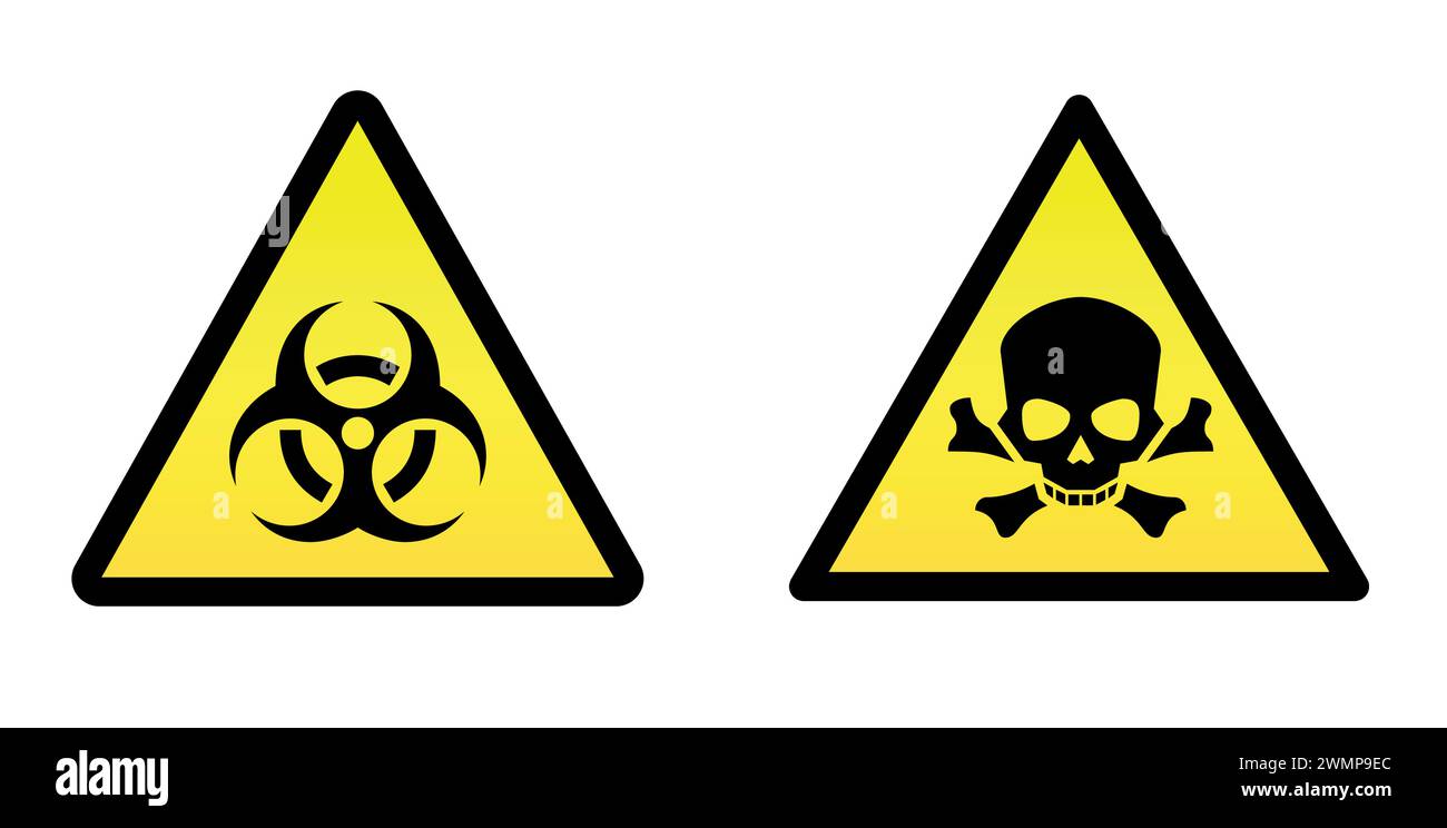 Two yellow signs of toxicity and danger Stock Vector Image & Art - Alamy