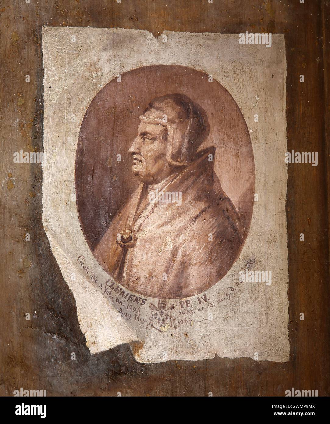 Painting, by Filippo Balbi (1806-1890), 1855. Detail of Clement IV ...