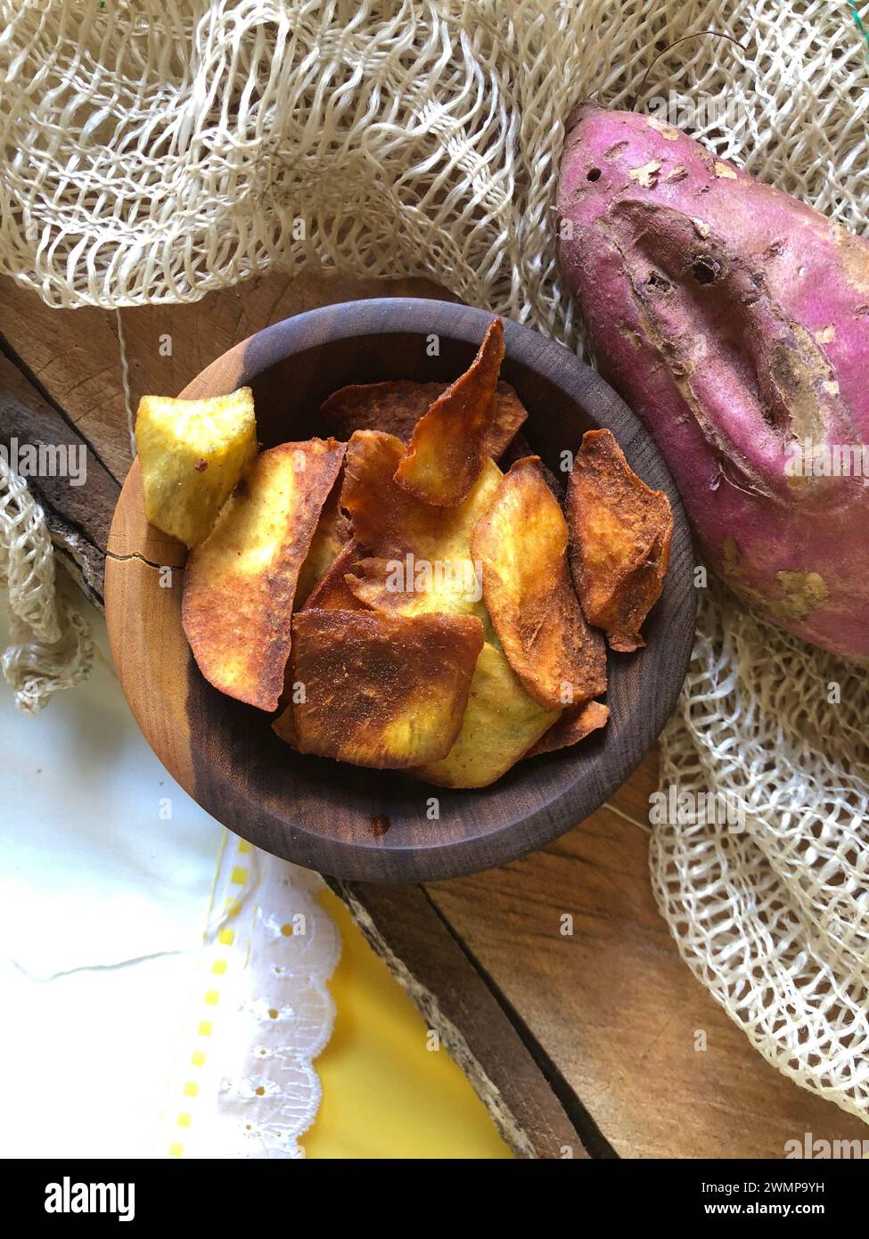 Sweet Potato Fries served in a traditional way in the interior of ...