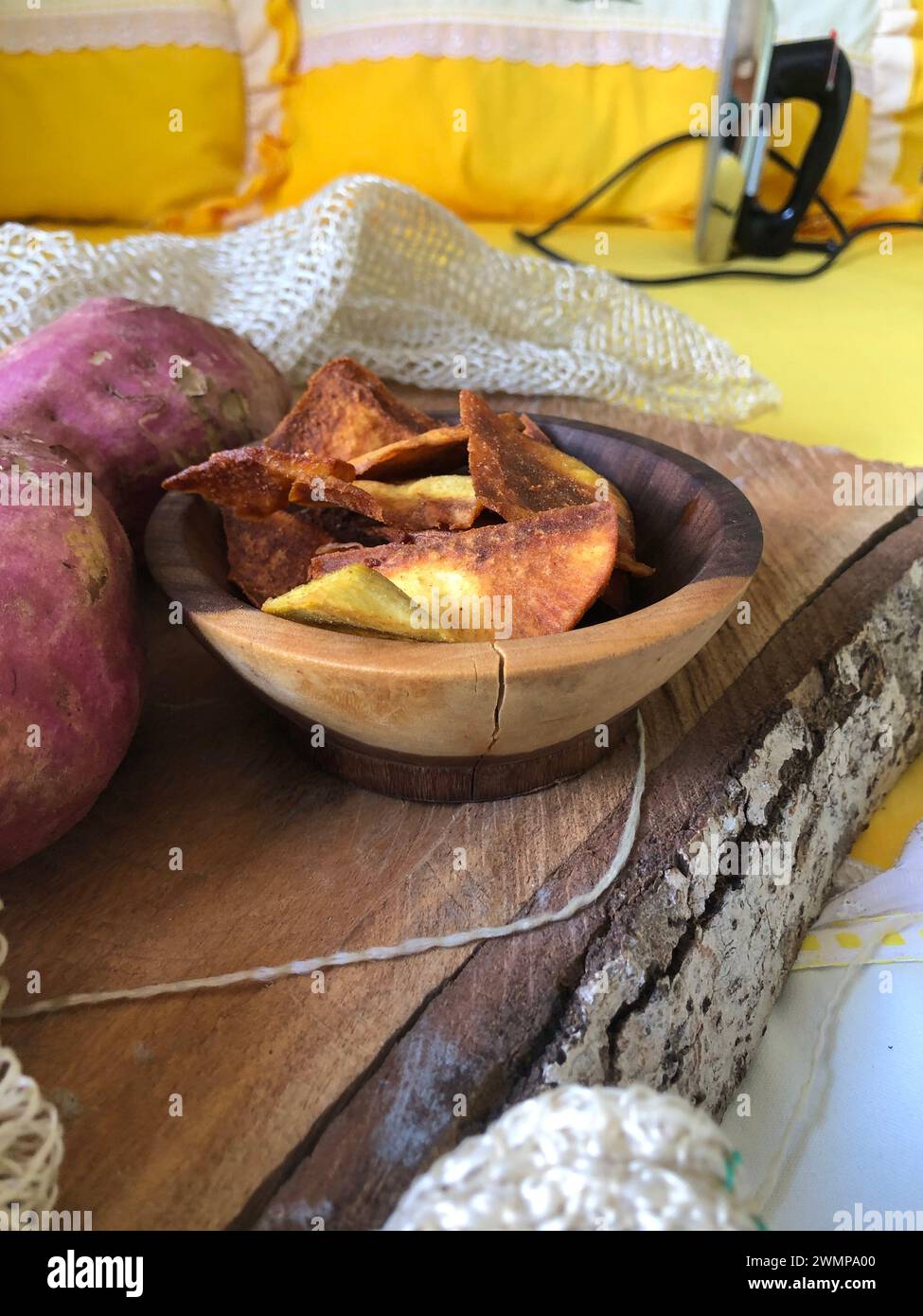 Sweet Potato Fries served in a traditional way in the interior of ...