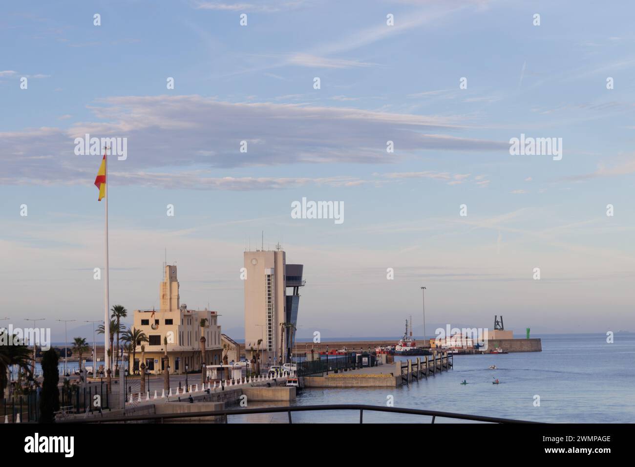 Control tower of the port of Ceuta Stock Photo - Alamy