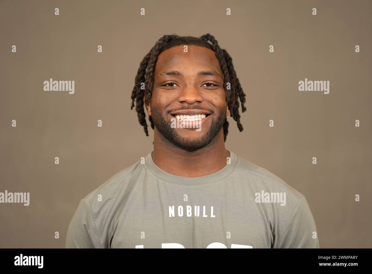 Wisconsin linebacker Maema Njongmeta poses for a portrait at the NFL ...