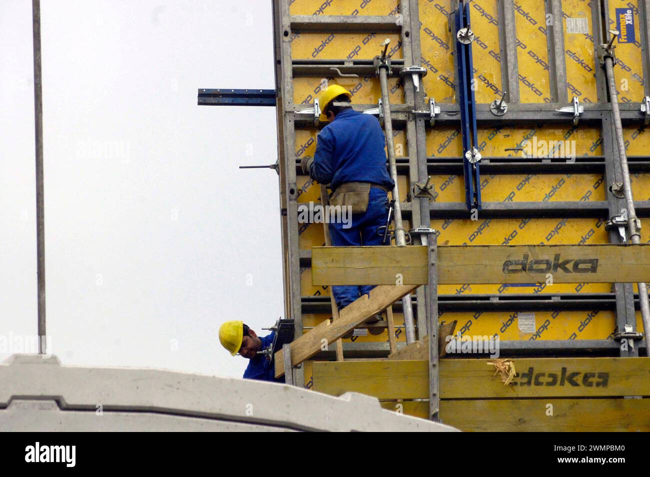 doka formwork construction at the building site in the construction ...