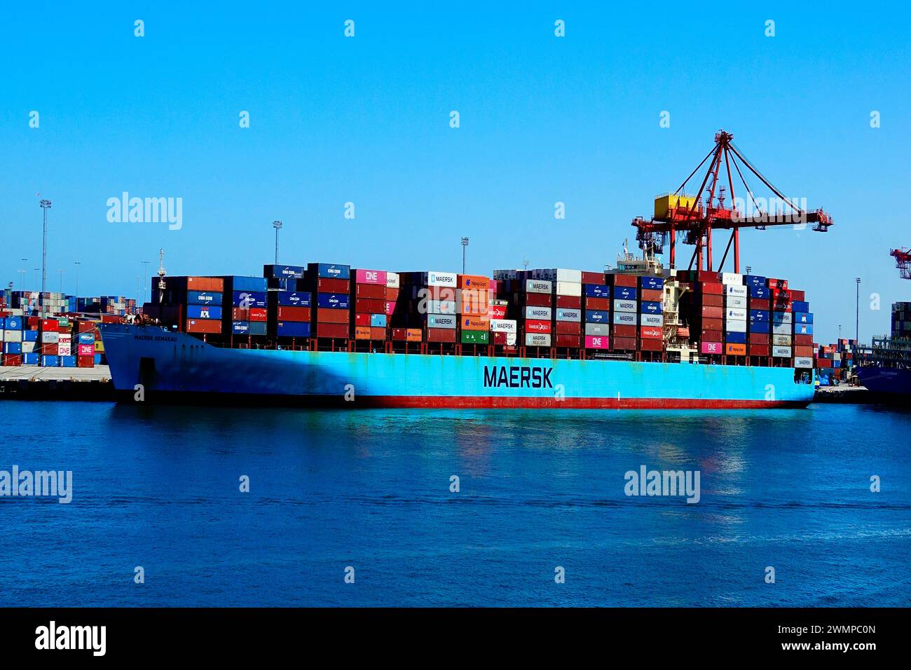 Cargo Container Ship Fremantle Australia Swan River Western Australia ...