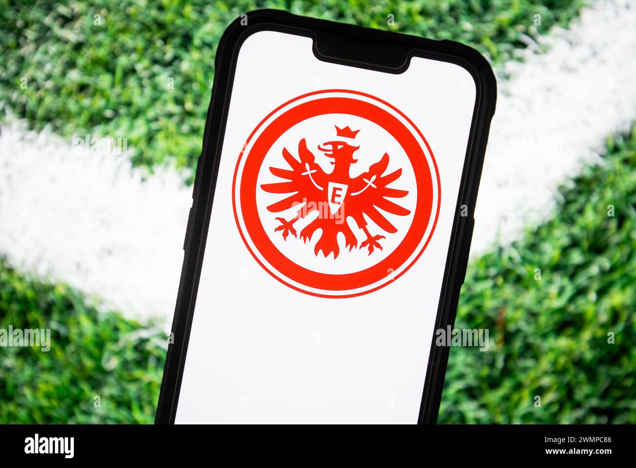 In this photo illustration, an Eintracht Frankfurt football club logo ...