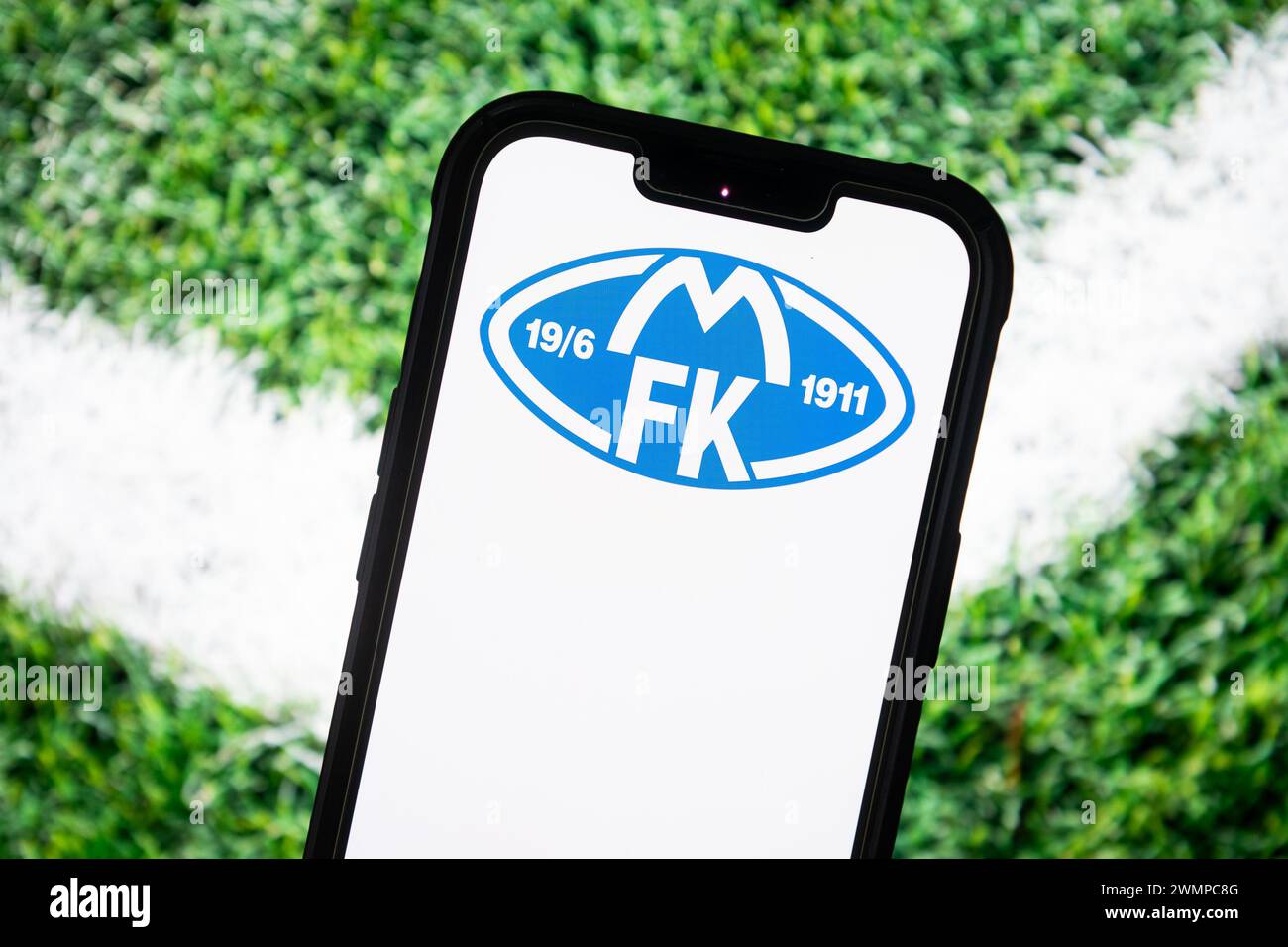 In this photo illustration, the FK Molde football club logo seen ...