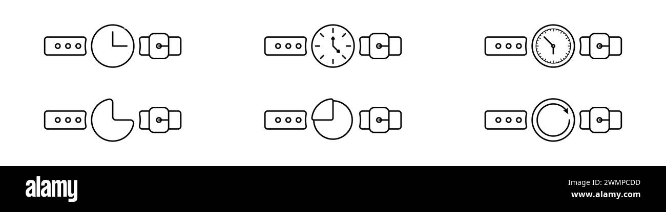 A set of linear clocks of different types. Businessman logo vector ...