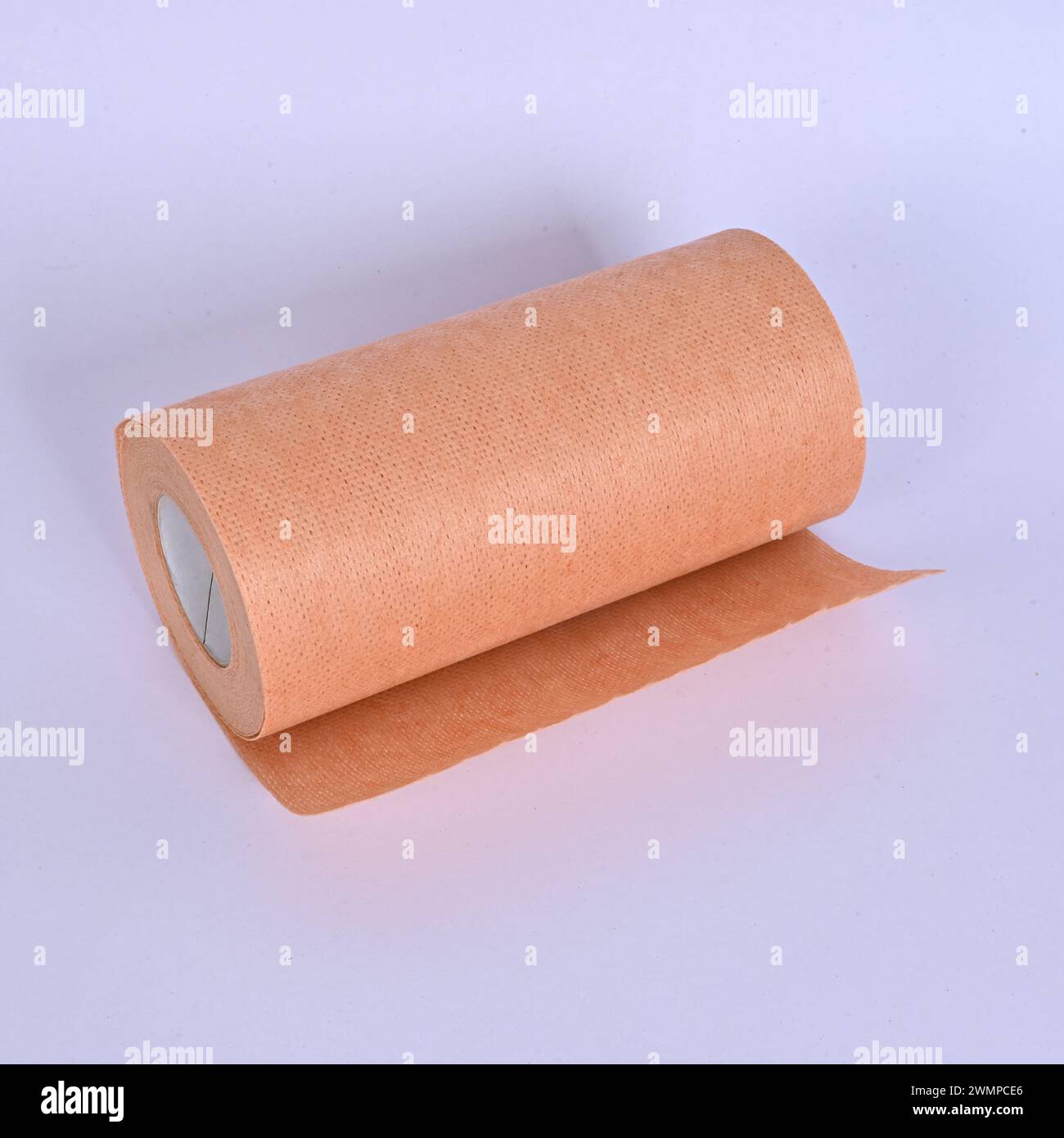 Brown Tissue Paper Roll over White Background Stock Photo - Alamy