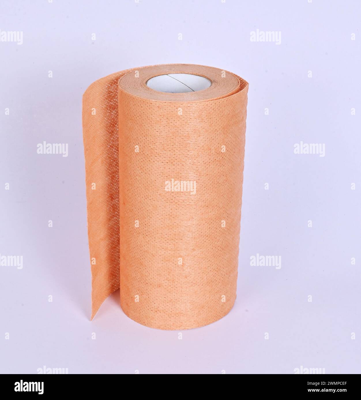 Brown Tissue Paper Roll over White Background Stock Photo - Alamy