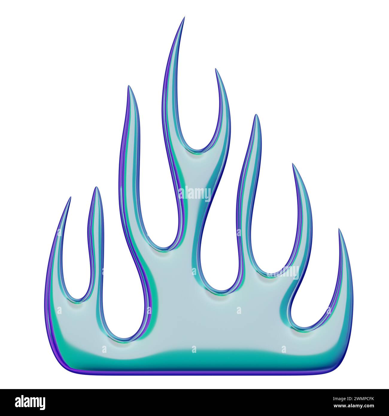 3D flame. Trendy Y2K element. Iridescent colorful burning fire shape ...
