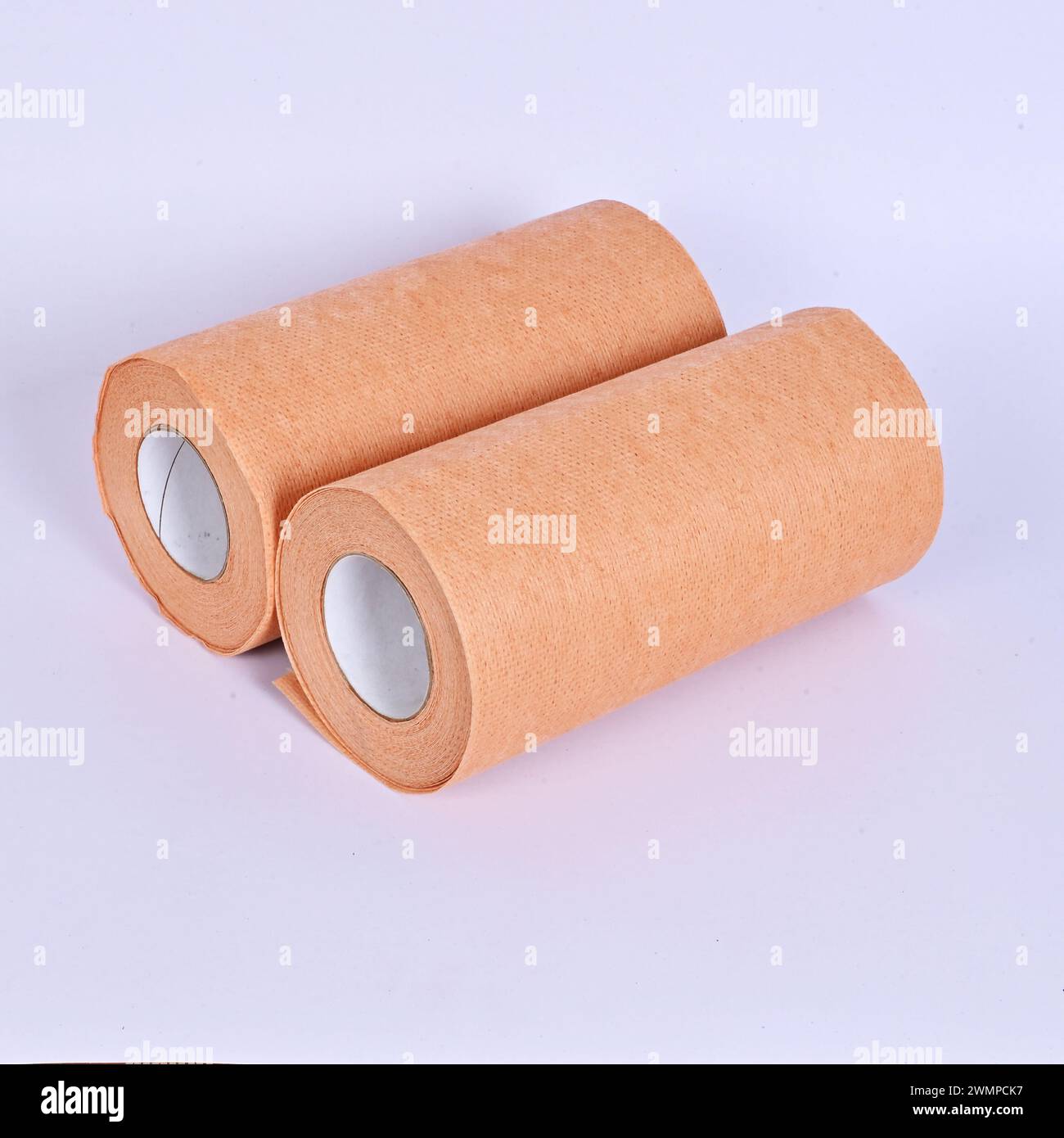 Brown Tissue Paper Roll over White Background Stock Photo - Alamy