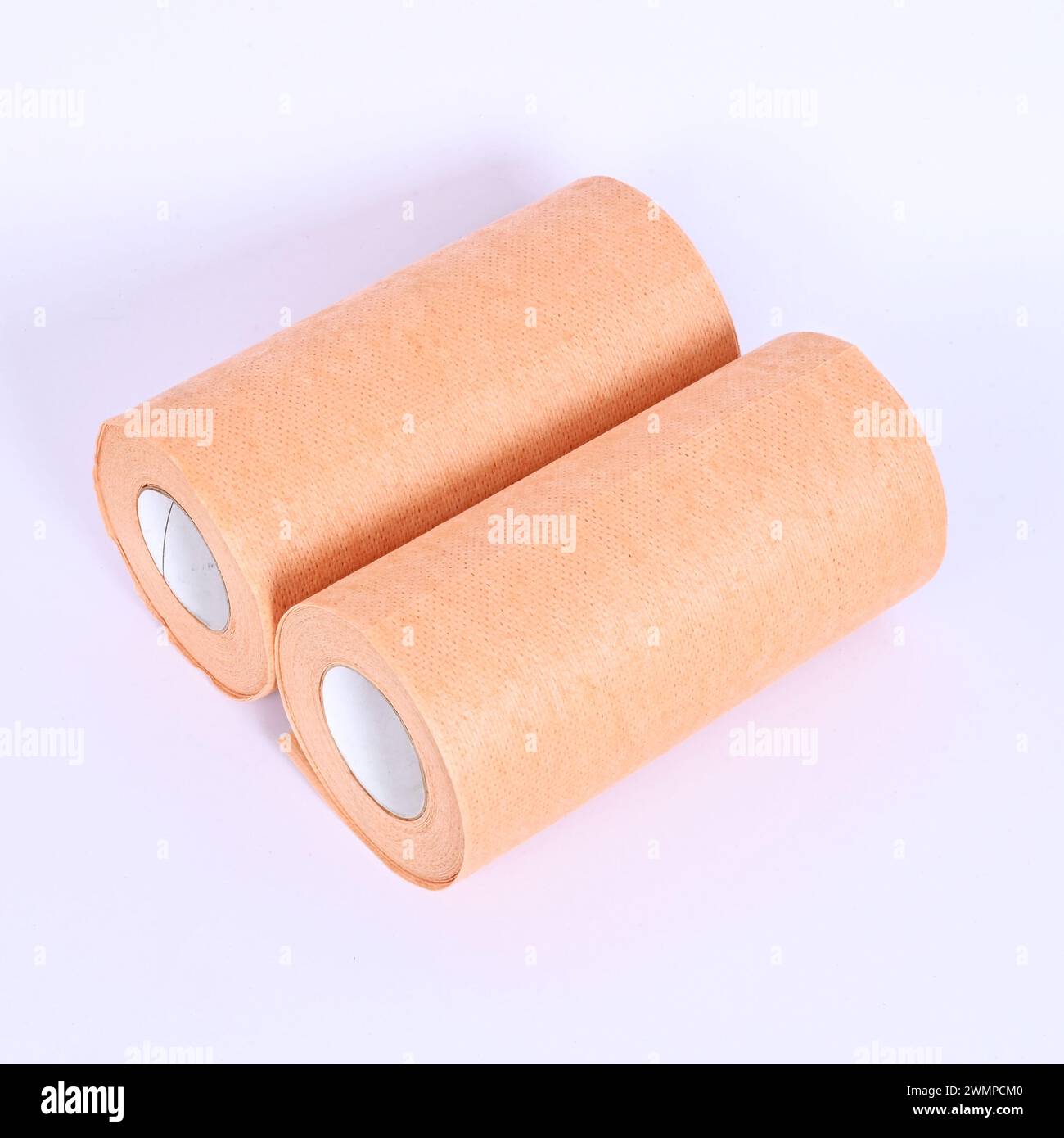 Brown Tissue Paper Roll over White Background Stock Photo - Alamy