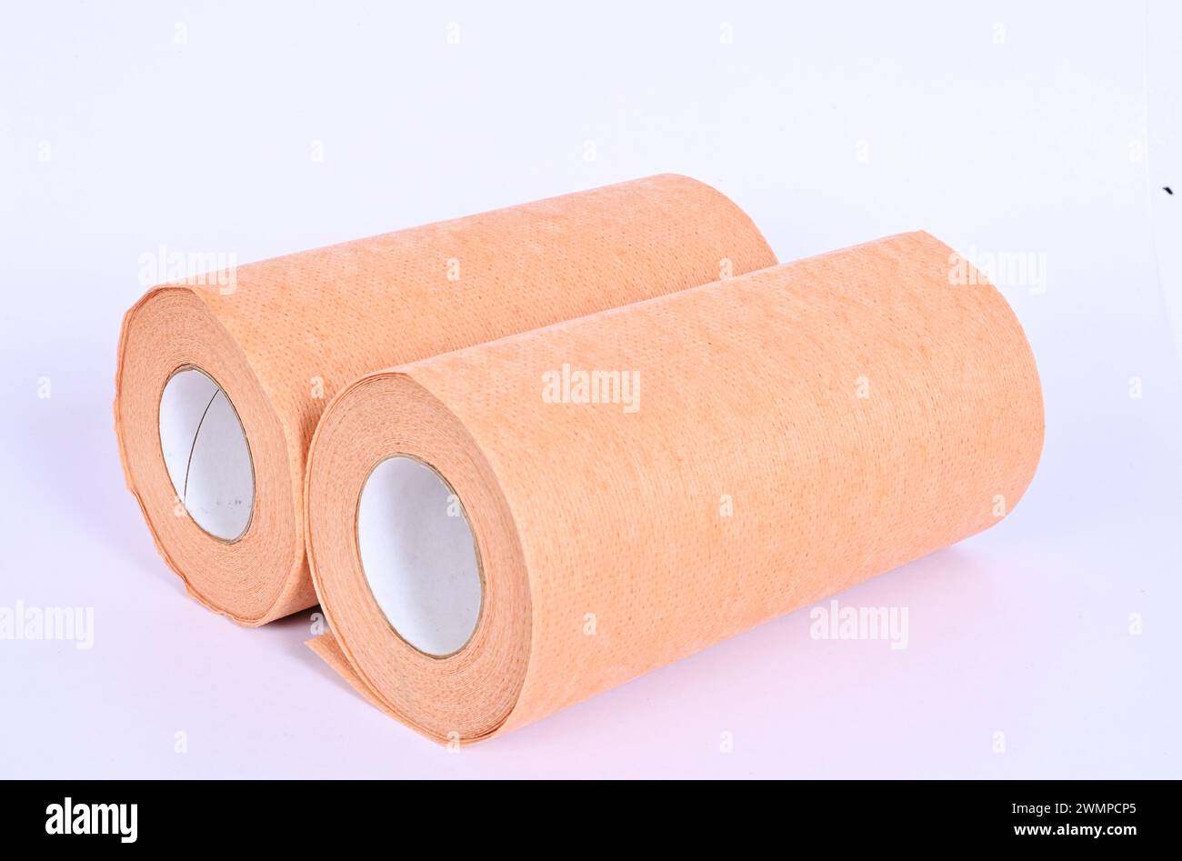 Brown Tissue Paper Roll over White Background Stock Photo - Alamy