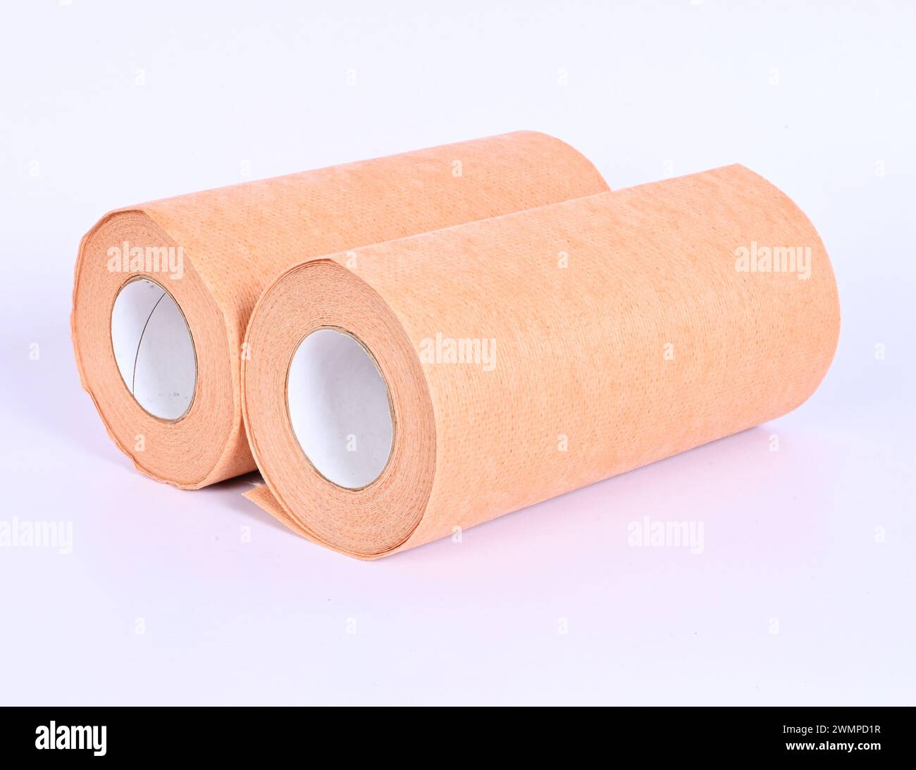 Brown Tissue Paper Roll over White Background Stock Photo - Alamy