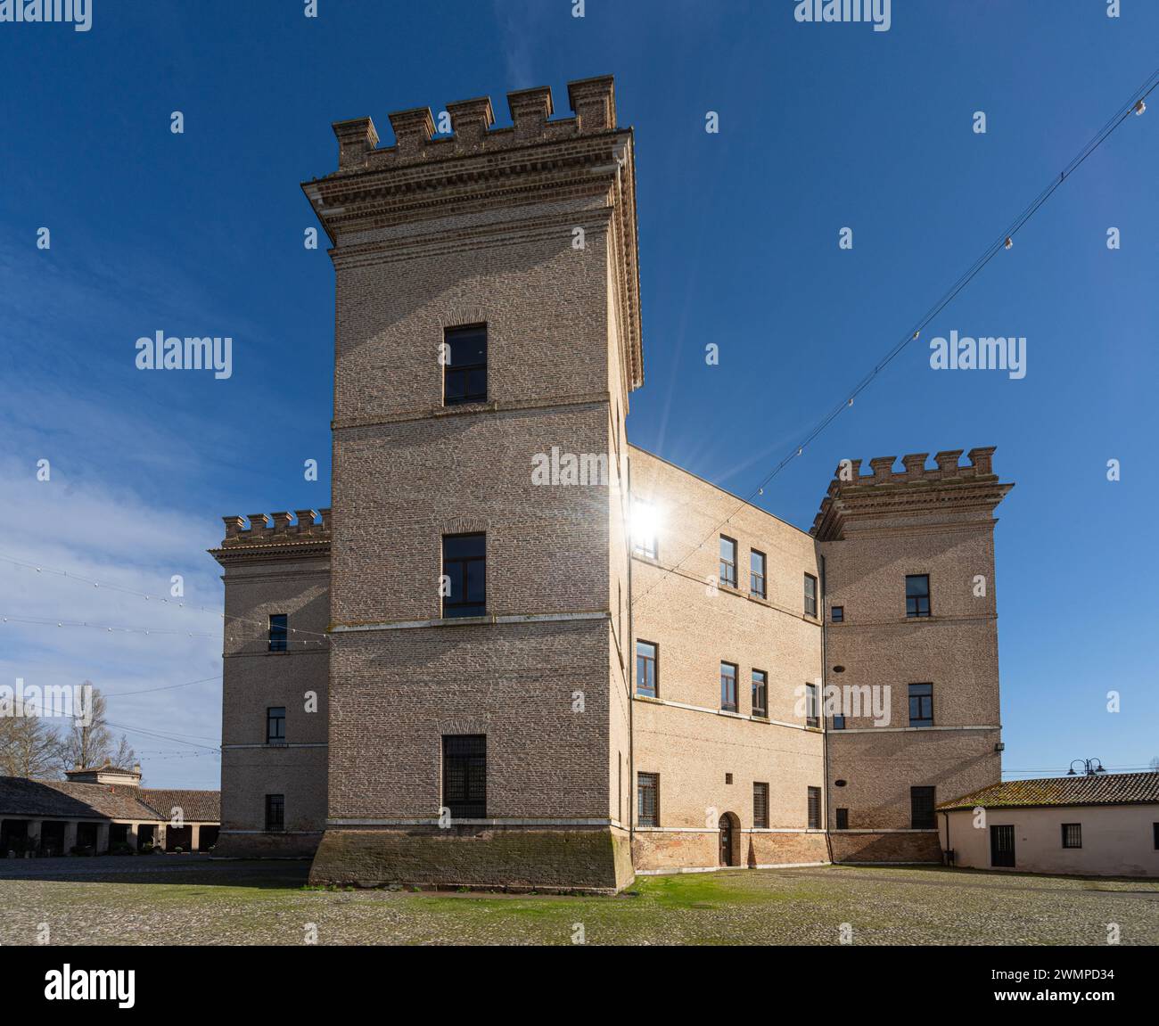 Mesola, Italy. February 25, 2024. Exterior view of the ancient Mesola ...