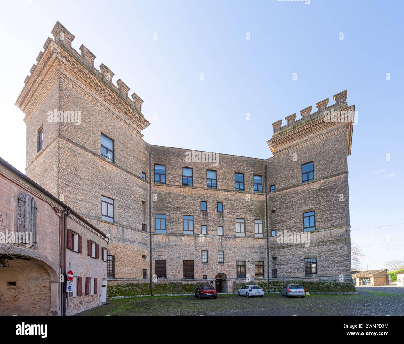 Mesola, Italy. February 25, 2024. Exterior view of the ancient Mesola ...