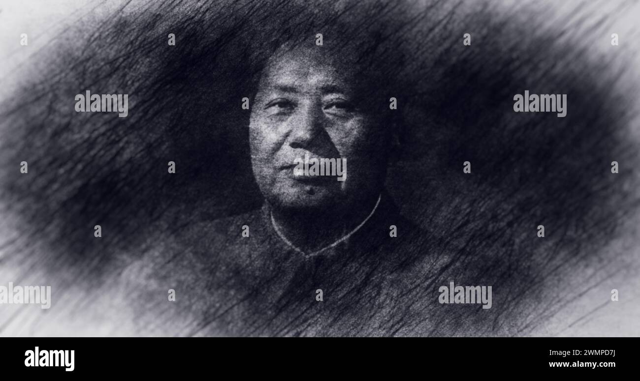 Portrait Drawing. Mao Zedong, Former President of China Stock Photo - Alamy