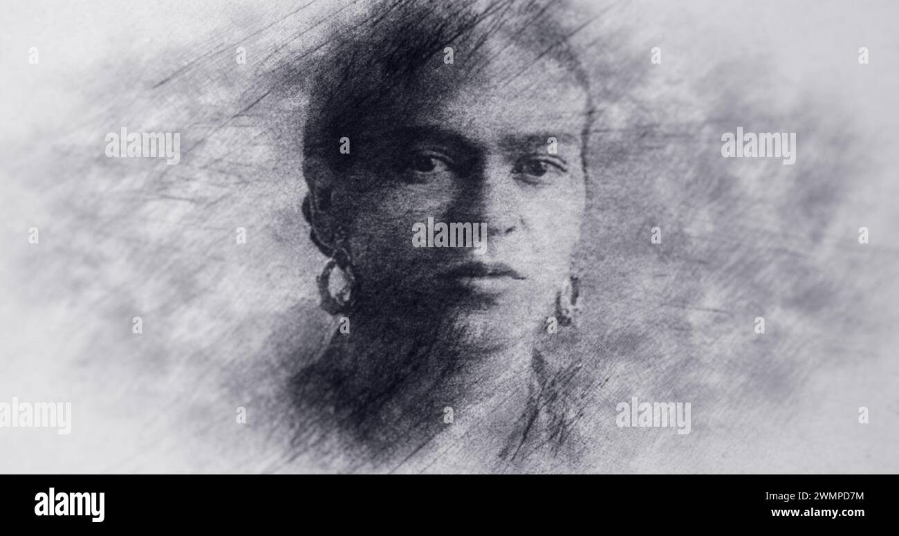 Portrait Drawing. Magdalena Carmen Frida Kahlo Calderon Stock Photo - Alamy