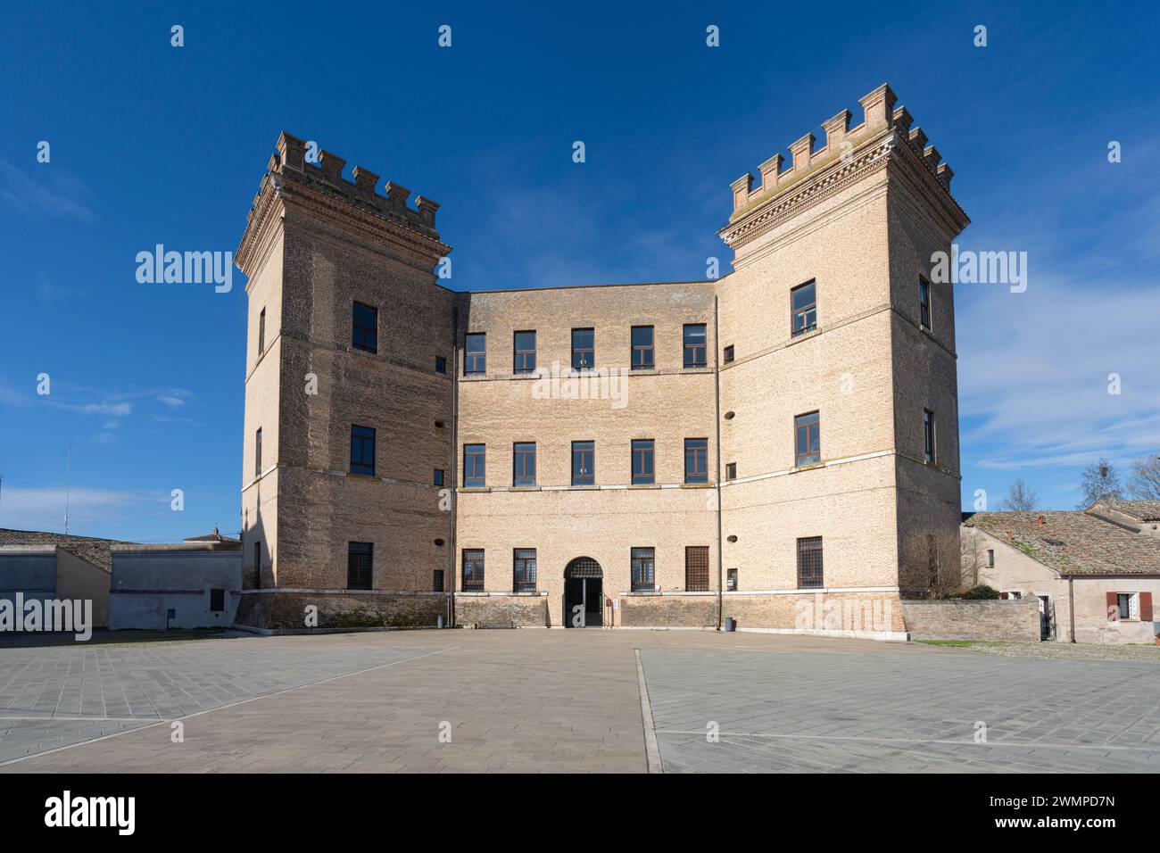 Mesola, Italy. February 25, 2024. Exterior view of the ancient Mesola ...
