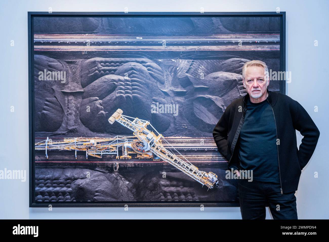 London, UK. 27th Feb, 2024. The artist with Coal Terminal #1, Kooragang ...