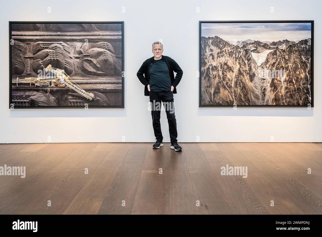 London, UK. 27th Feb, 2024. The artist with Coal Terminal #1, Kooragang ...