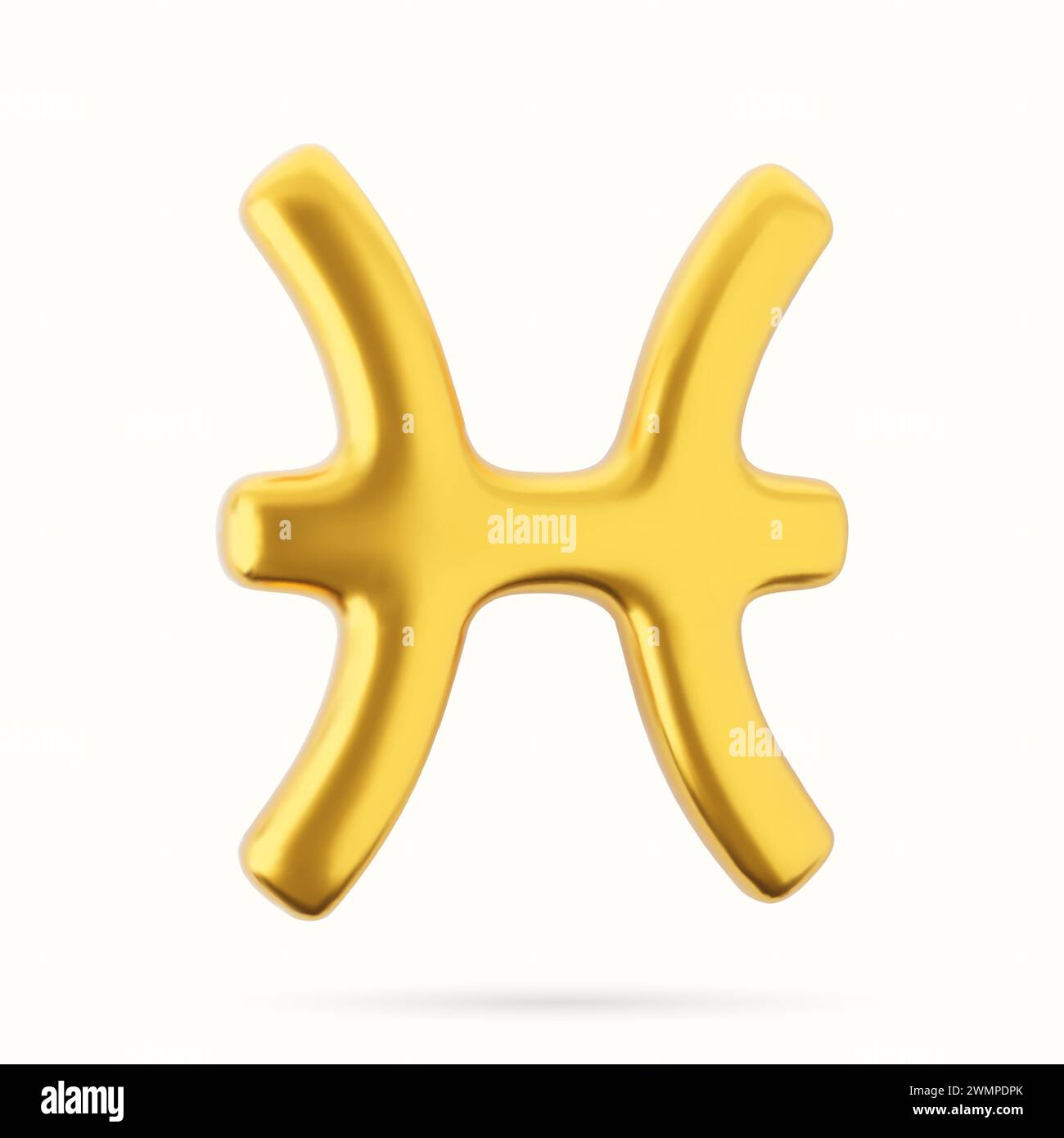 3d golden zodiac sign Pisces on a white background Stock Vector Image ...