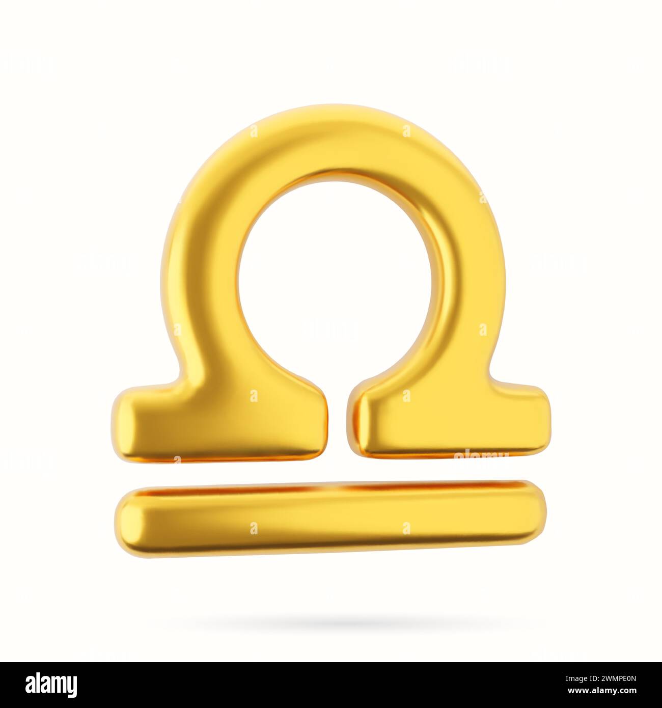 3d golden zodiac sign Libra on a white background Stock Vector Image ...