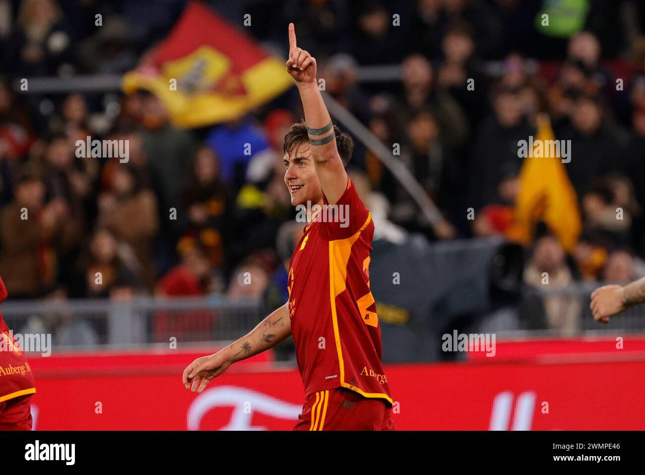 Paulo Dybala of Roma celebrates after scoring their third gol during ...