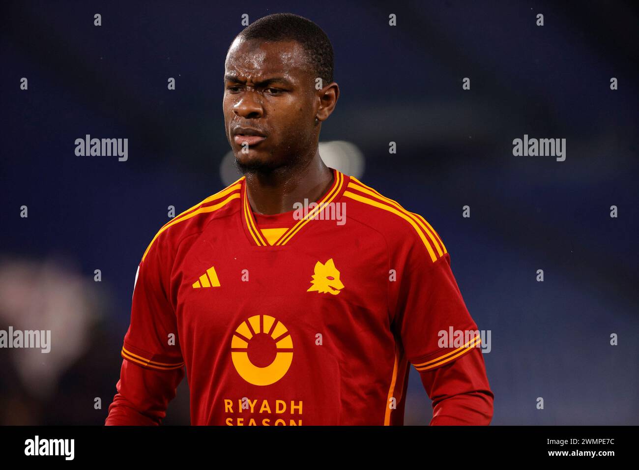 Evan Ndicka of Roma looks on during Serie A soccer match AS Roma ...
