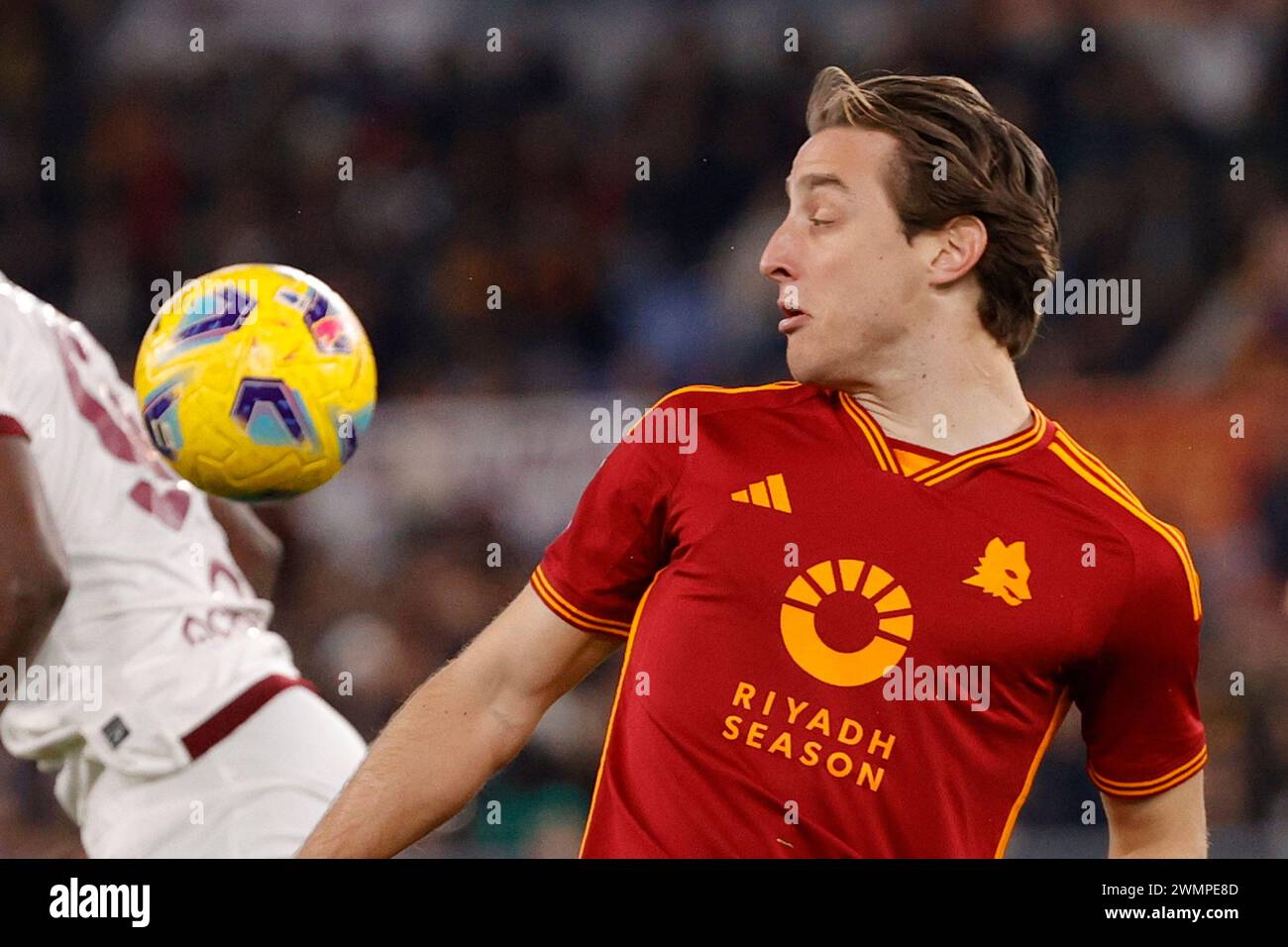 Edoardo Bove of Roma looks on during Serie A soccer match AS Roma ...