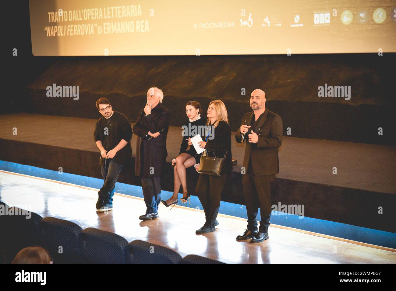 Naples, Italy. 26th Feb, 2024. The actors from right Marco D'Amore ...
