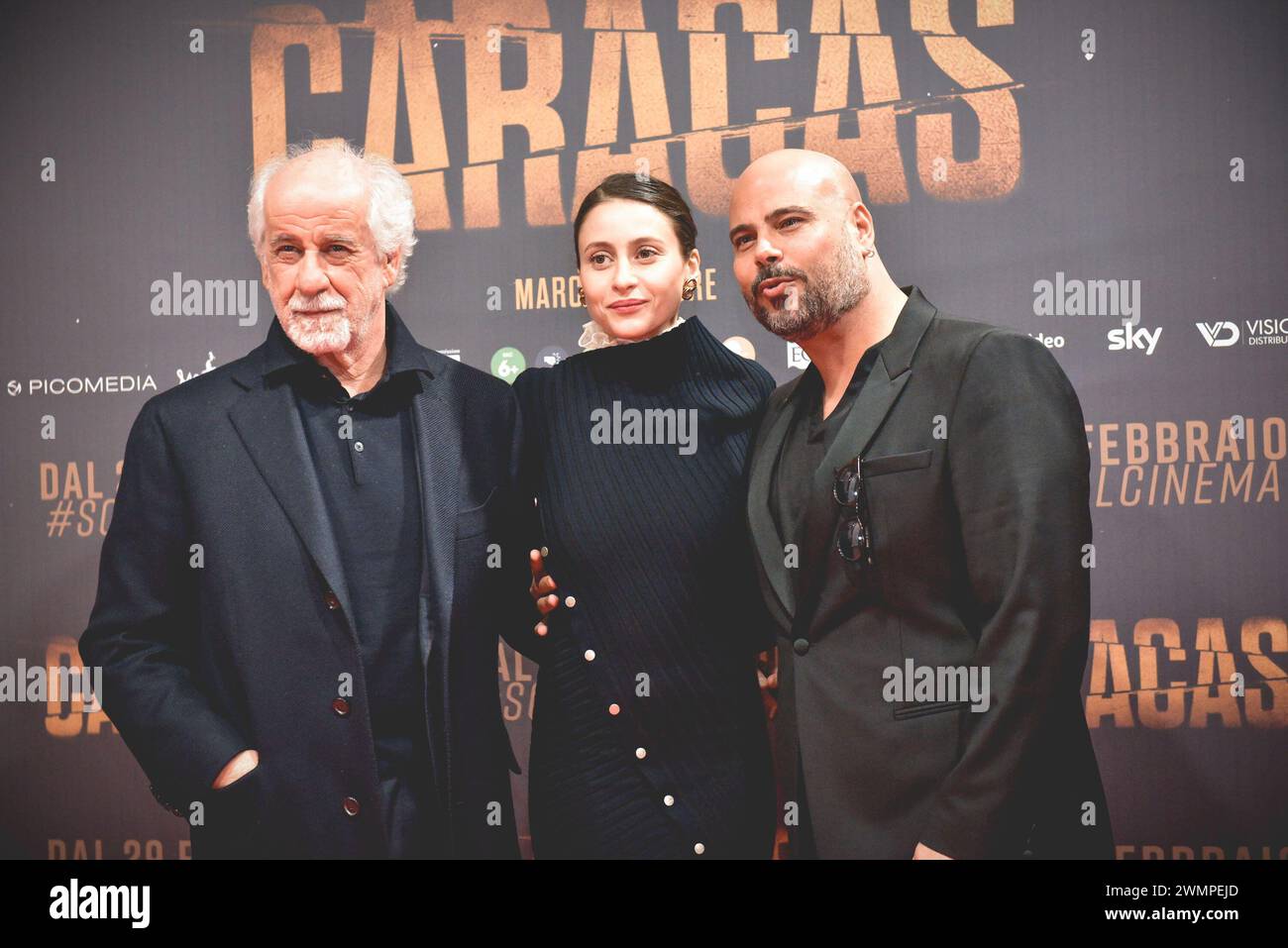 Naples, Italy. 26th Feb, 2024. The actors Toni Servillo, Lina Camélia ...