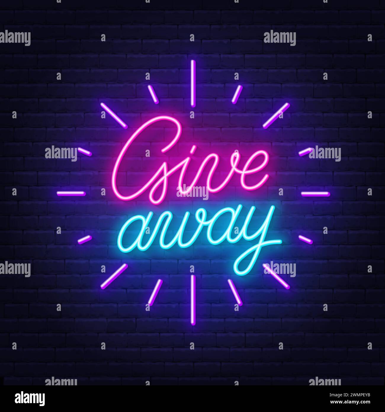 Prize neon sign Stock Vector Images - Alamy