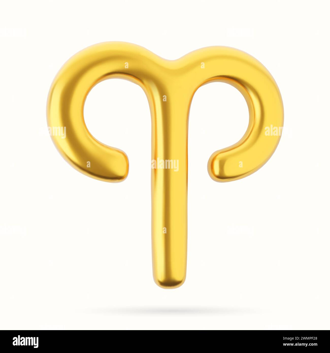 3d golden zodiac sign Aries on a white background Stock Vector Image ...