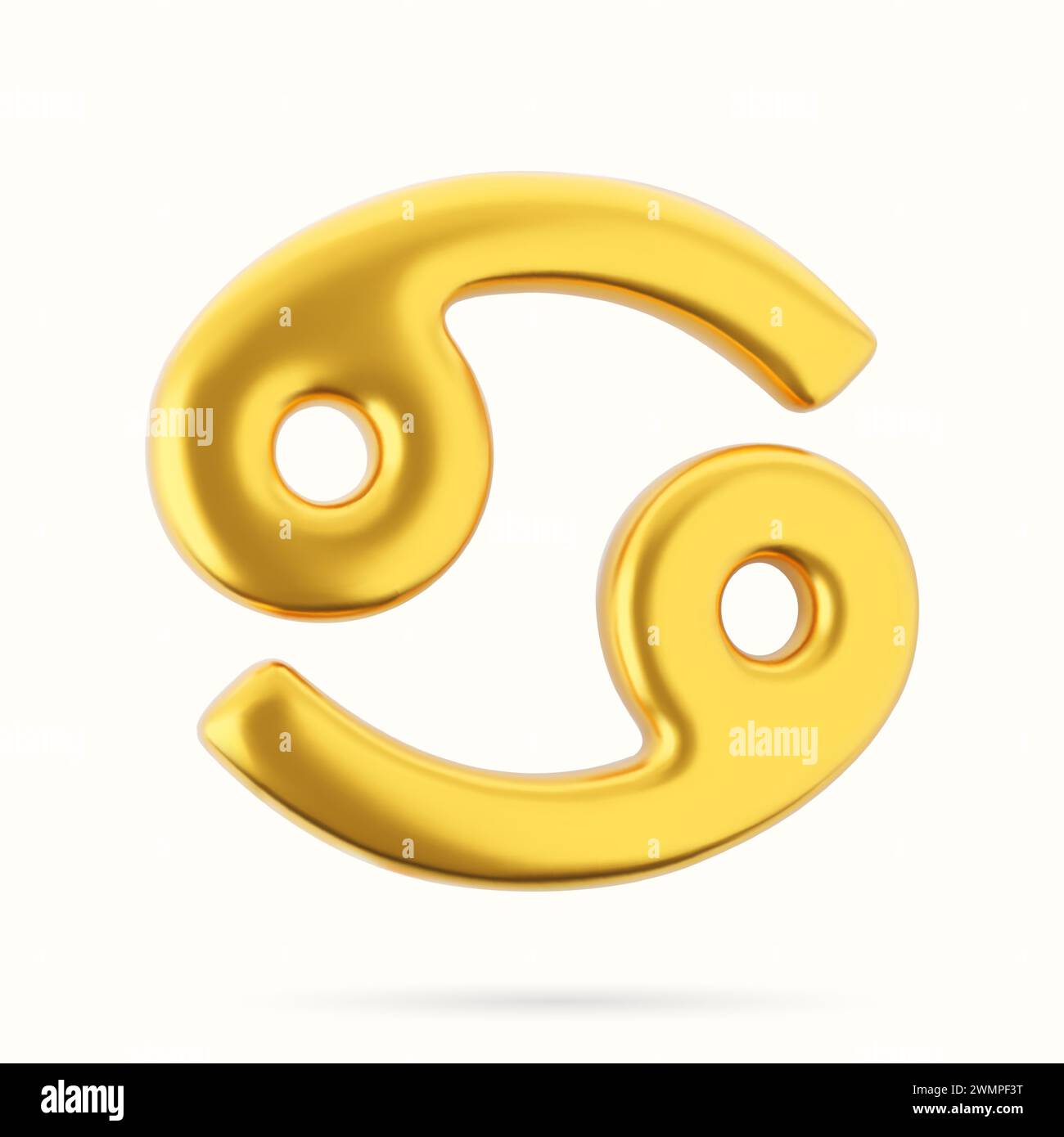 3d golden zodiac sign Cancer on a white background Stock Vector Image ...
