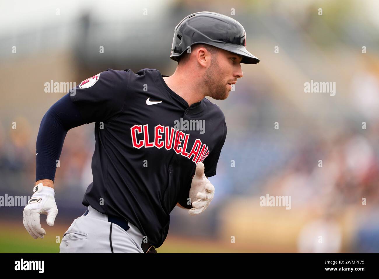 Cleveland Guardians' David Fry jogs the bases after hitting a two-run ...