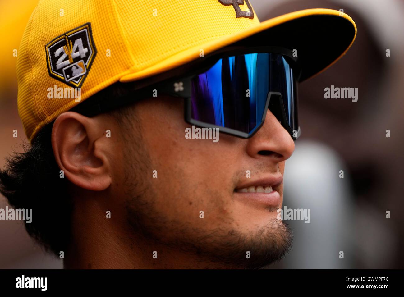 San Diego Padres starting pitcher Yu Darvish, of Japan, smiles in the ...