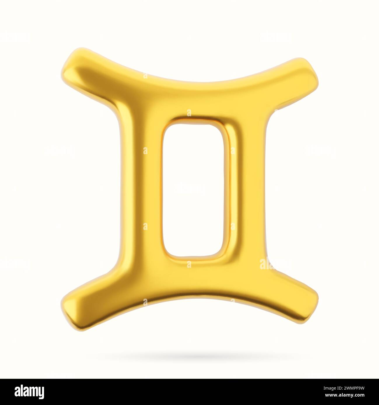3d golden zodiac sign Gemini on a white background Stock Vector Image ...