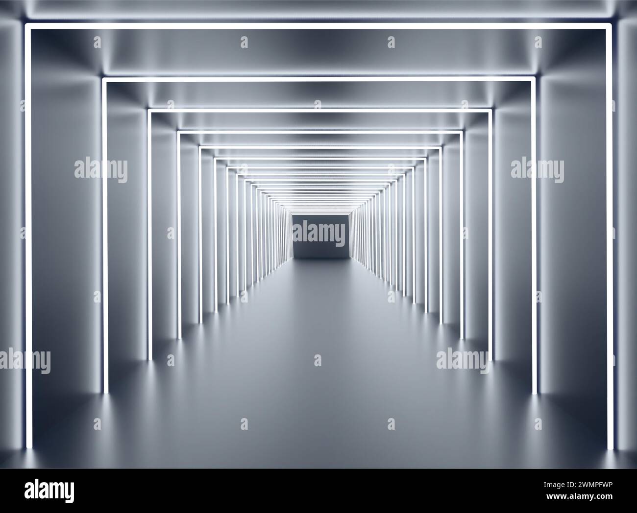 3d render abstract neon tunnel Stock Vector Images - Alamy