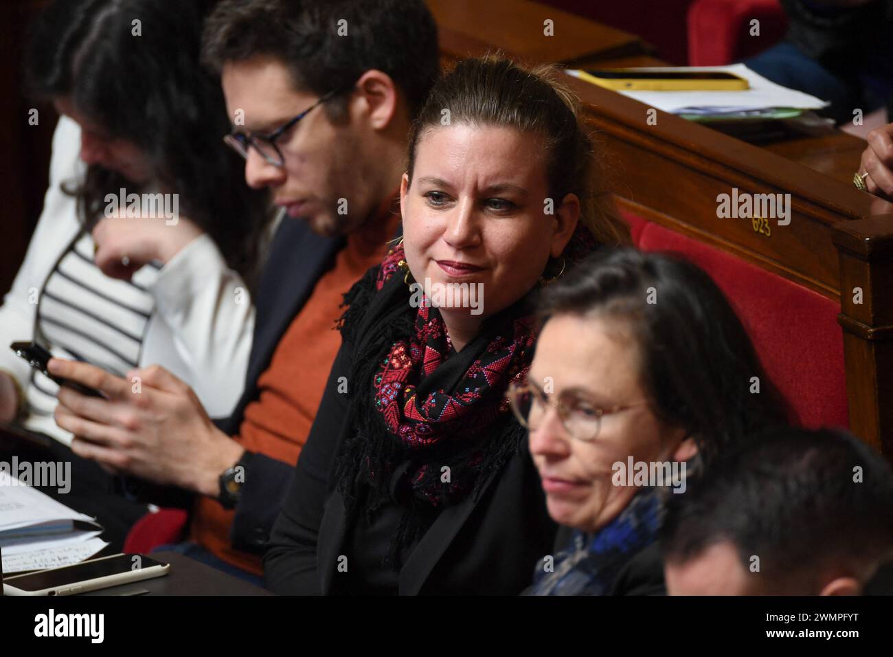 Paris, France. 27th Feb, 2024. Mathilde Panot during a session of ...
