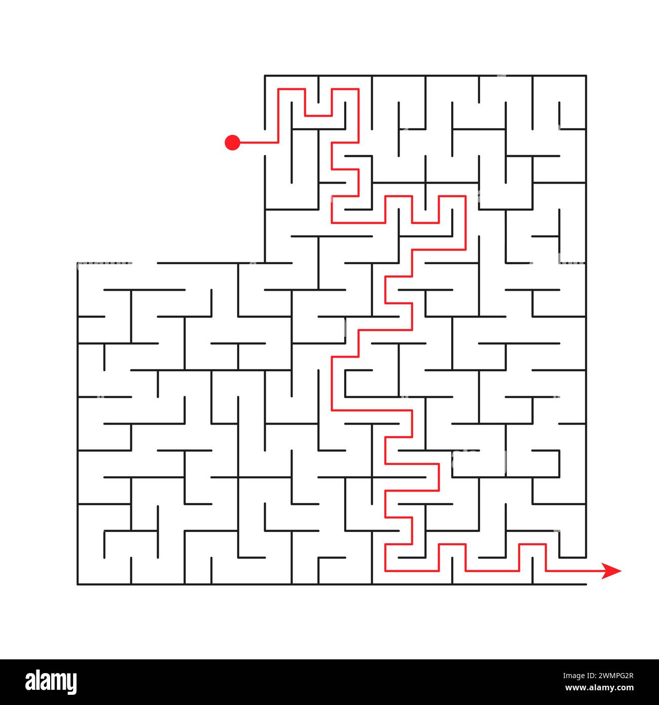 Vector illustration. Template for an educational logical game labyrinth ...