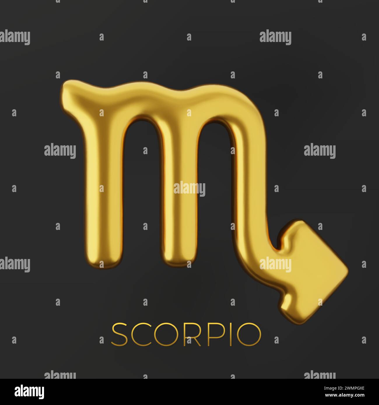 3d golden zodiac sign Scorpio on a dark background Stock Vector Image ...