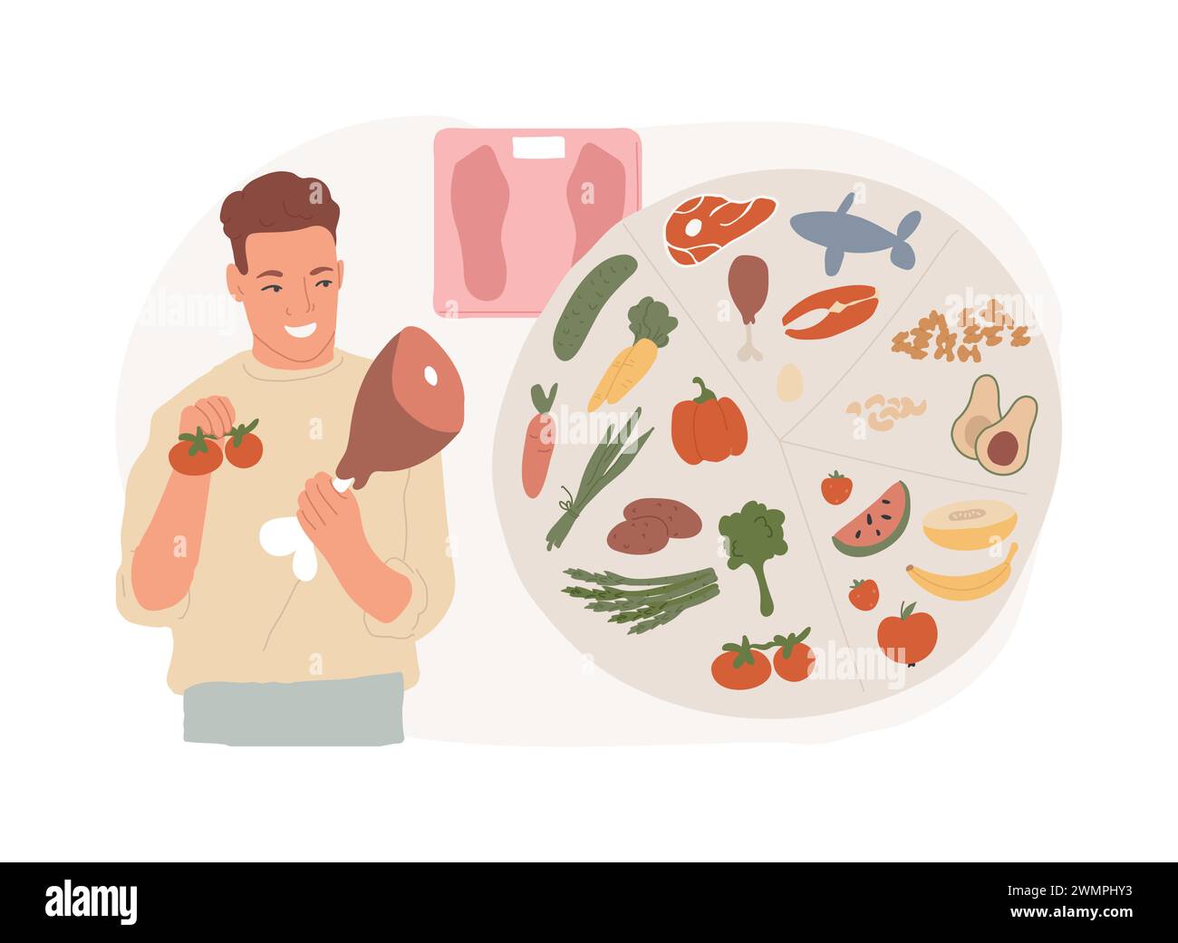 Paleo diet isolated concept vector illustration. Weight-loss diet ...