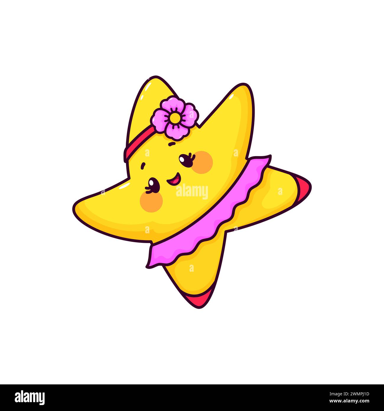 Cartoon cute kawaii star or little twinkle character dancing. Happy ...
