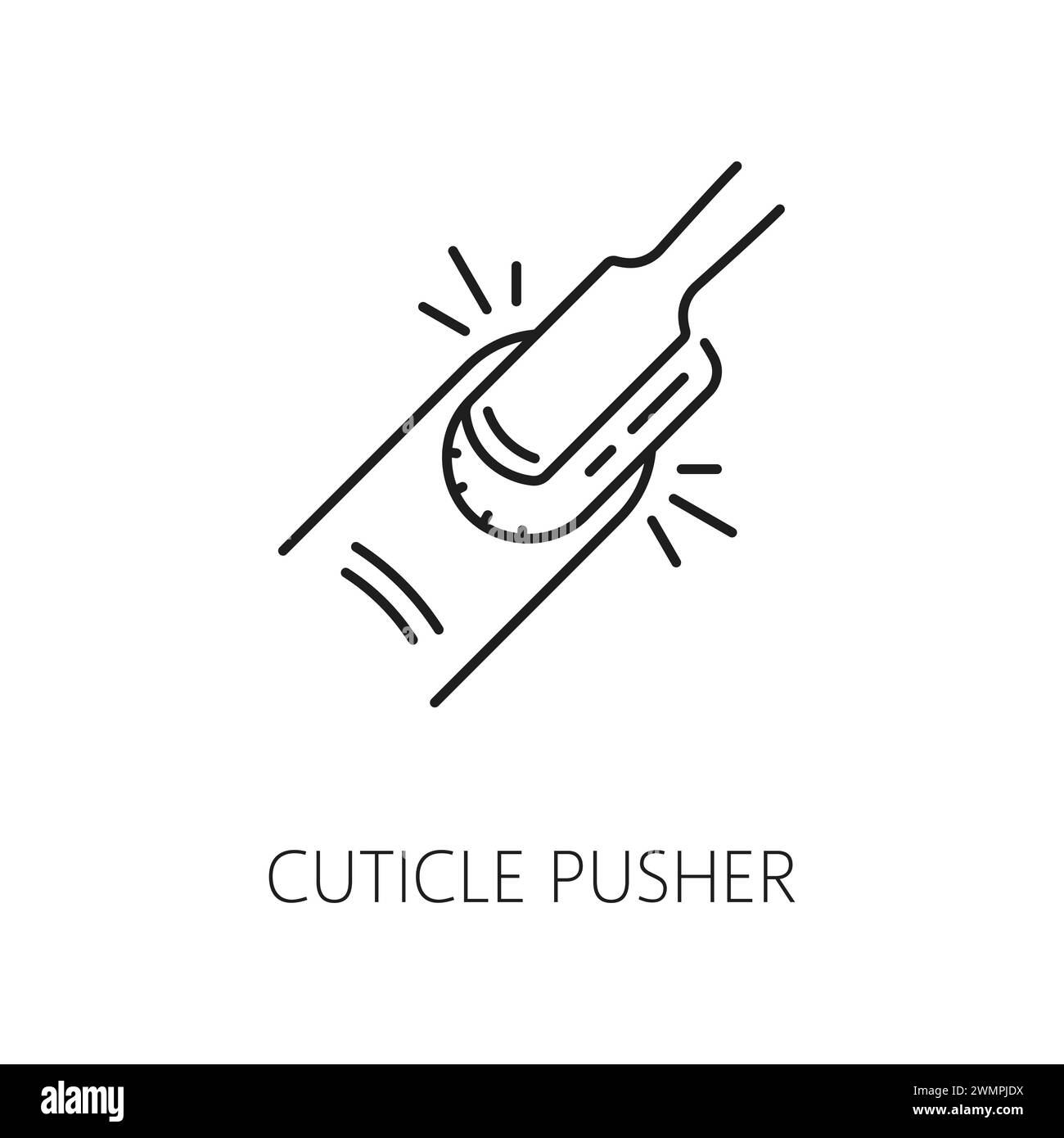 Nail manicure service icon with cuticle pusher. Woman beauty or spa ...