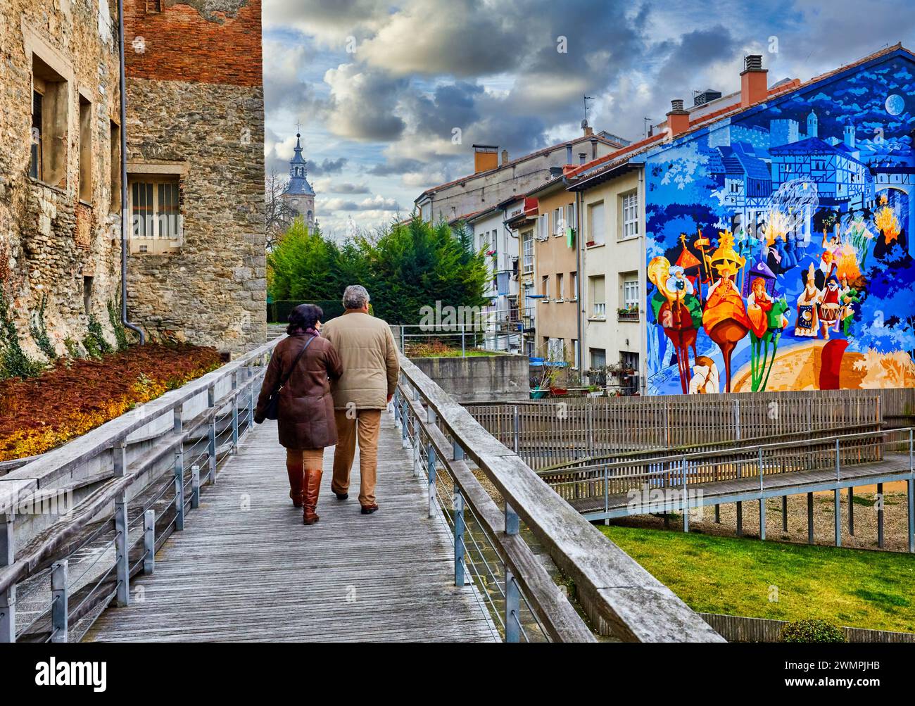 Medieval Wall, Painted murals, The shortest night, Vitoria-Gasteiz ...
