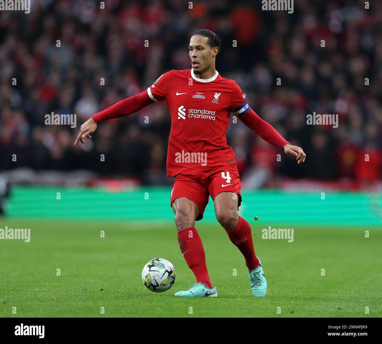 London, UK. 25th Feb, 2024. Virgil Van Dijk of Liverpool in action ...
