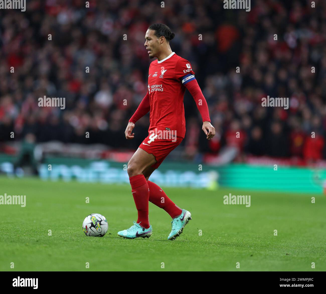 London, UK. 25th Feb, 2024. Virgil Van Dijk of Liverpool in action ...